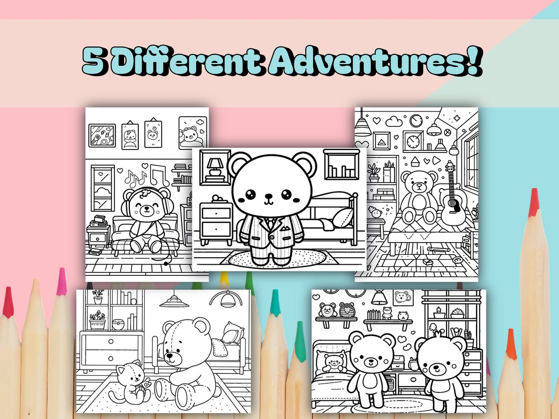 Cute Kawaii Coloring Pages for Adults and Kids, Boys and Girls, 5 ...