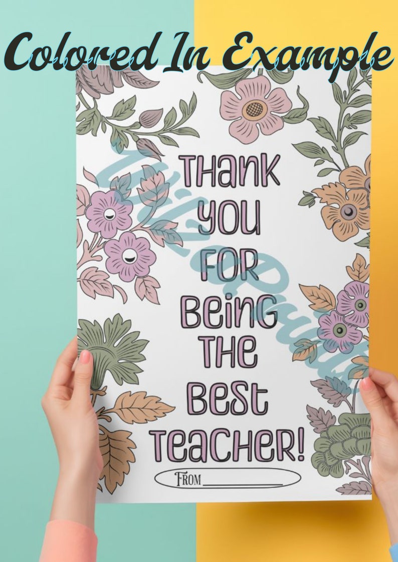 Teacher Appreciation Week Day Coloring Page Thank You Gift Kids ...