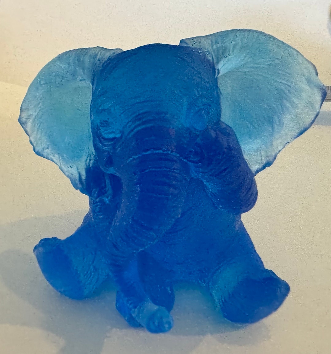 Translucent Blue Resin Elephant - Etsy