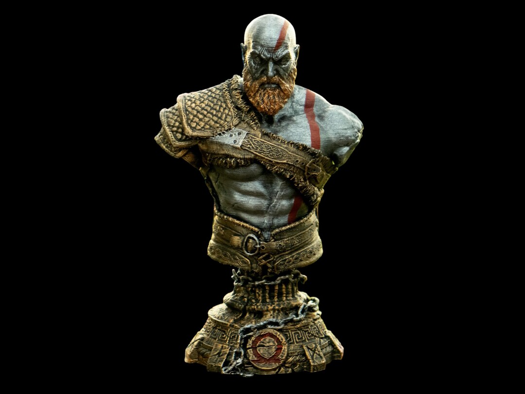 Kratos Bust, Kratos From God of War 3d Printed Hand Painted Statue ...