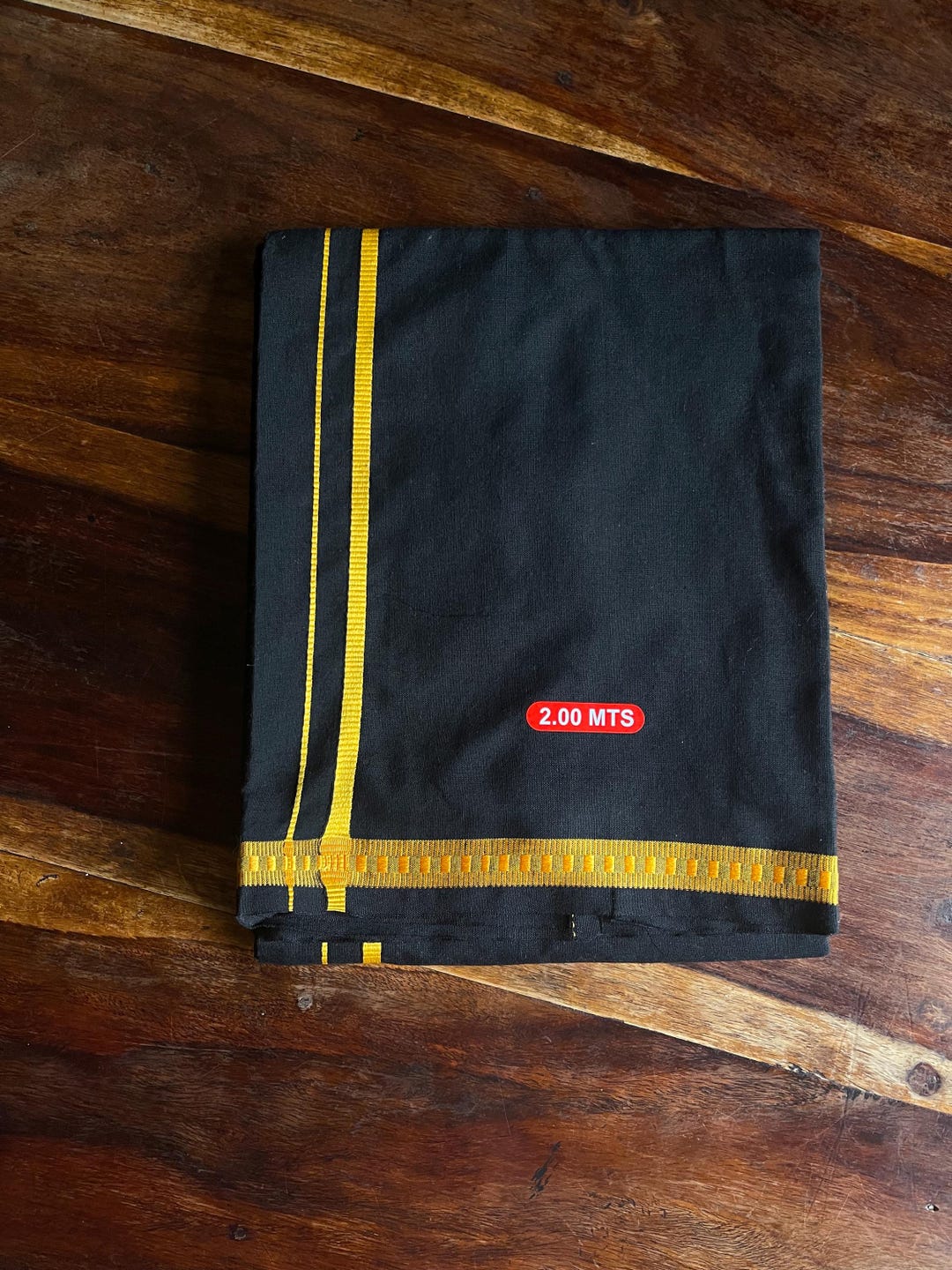Black Mundu With Golden Border - Etsy