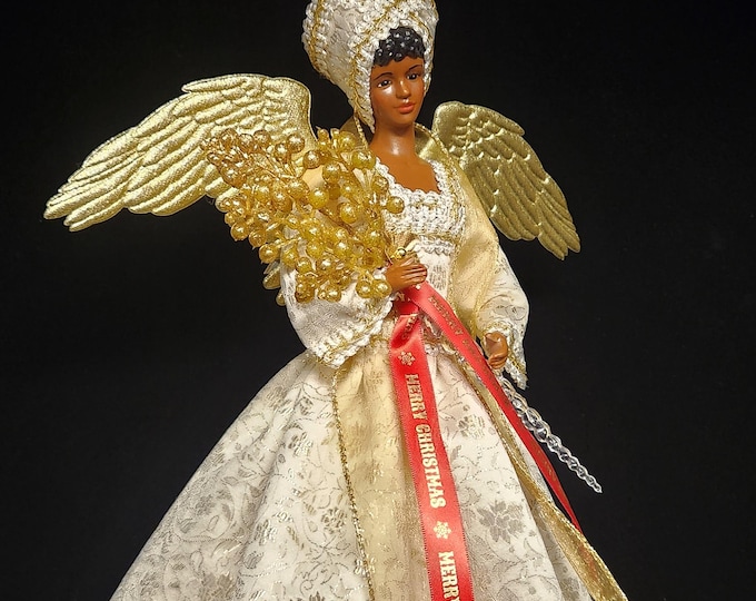 African American Angel Tree Topper Handcrafted With Handpainted ...