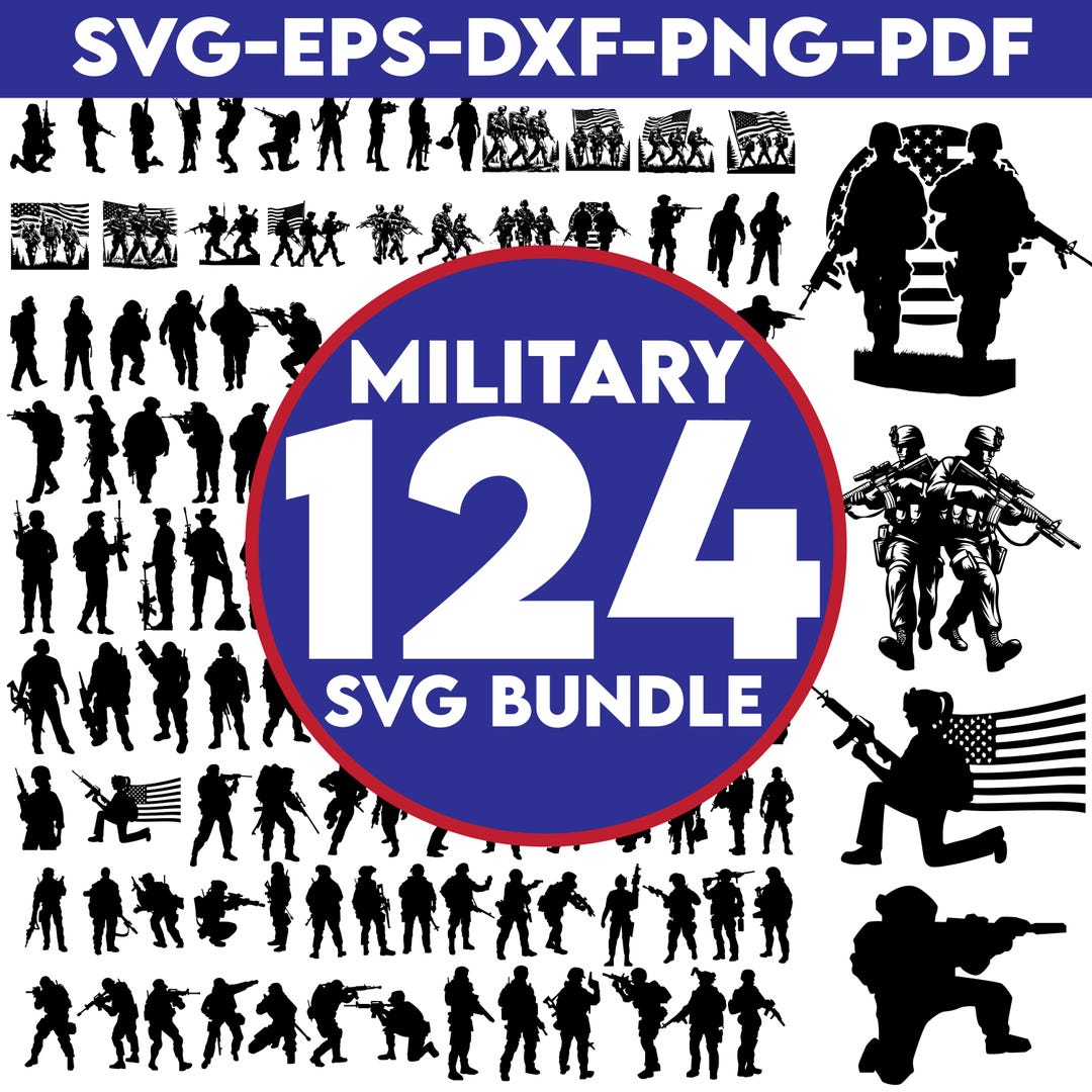 Military SVG Bundle, Soldier Clipart, Military Cut Files, Soldiers Svg ...