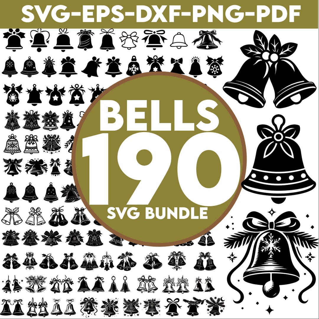 Bells SVG, Ring Bells SVG, Bells Decorations SVG, Bells Ornament Svg ...