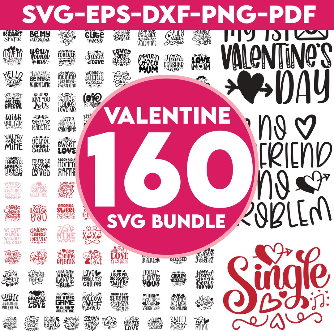 Valentines Svg Bundle, Valentines Day Svg, Happy Valentine Svg, Love ...
