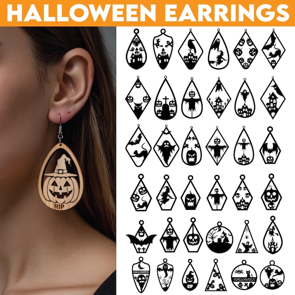 Leather Halloween Earrings - Etsy