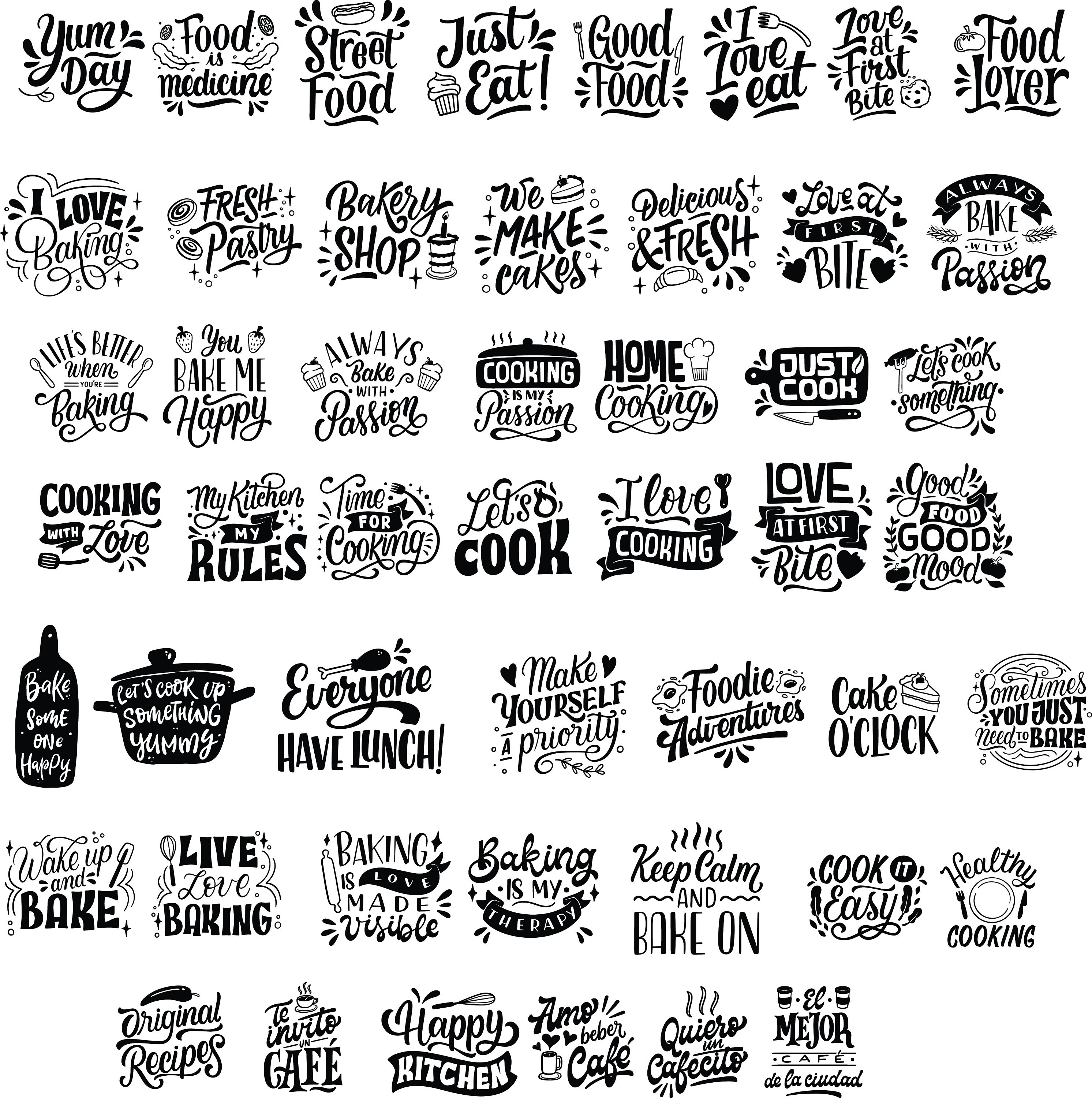 120 Kitchen Svg Kitchen Svg Bundle Kitchen Monogram Svg Baking Svg ...