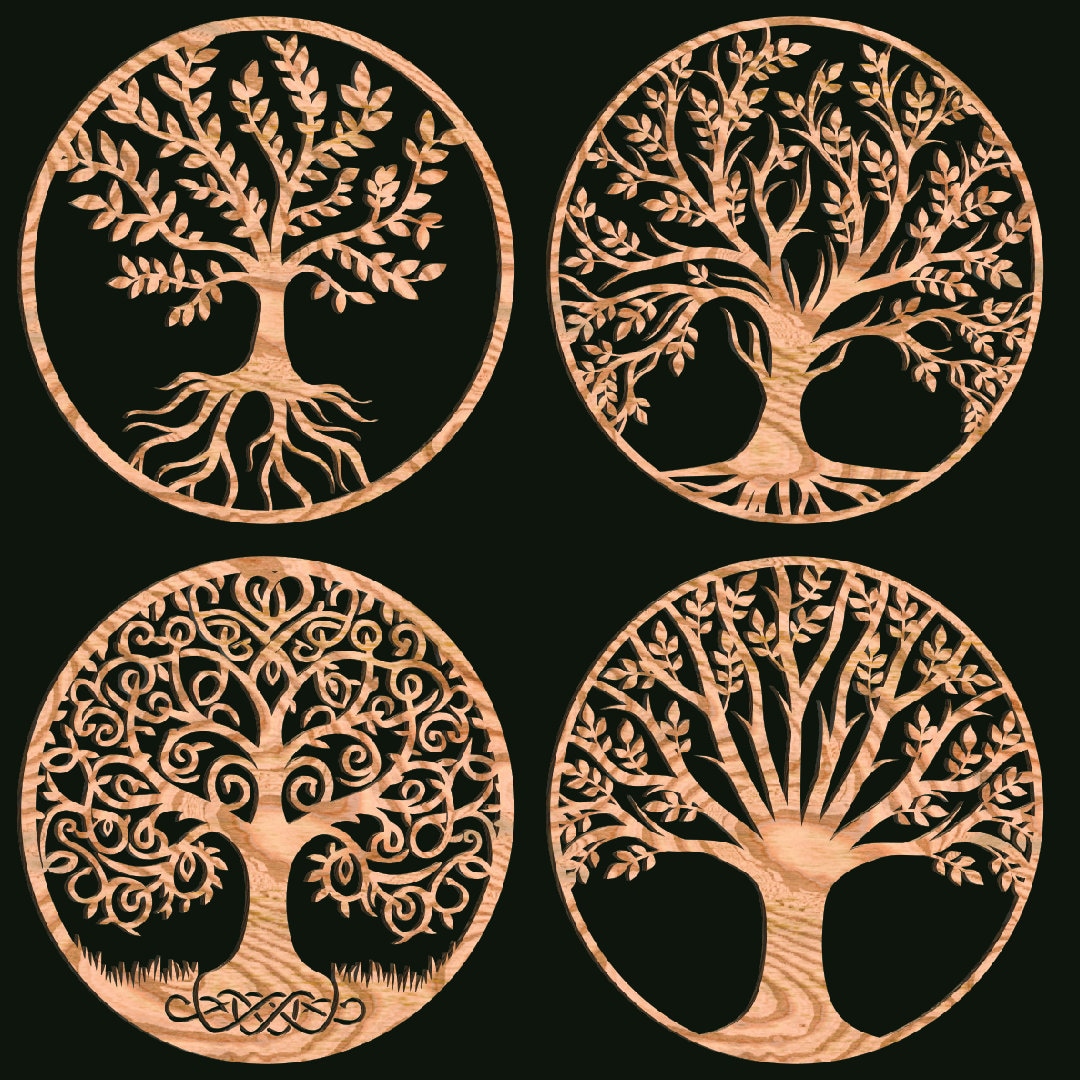 08 Tree Laser Cut Svg Files, Vector Files for Wood Laser Cutting ...