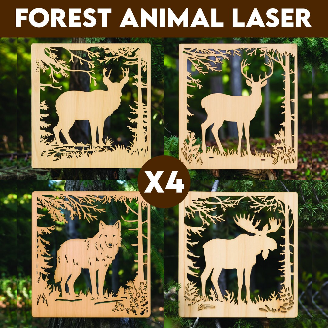 Forest Animal Laser, Laser Cut Wall Decor Svg Files, Vector Files for ...