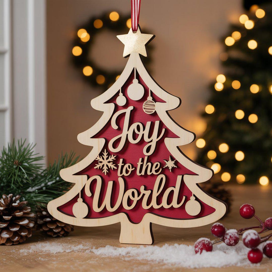 Christmas Tree Door Hanger, Laser Cut File,christmas Tree Sign SVG ...