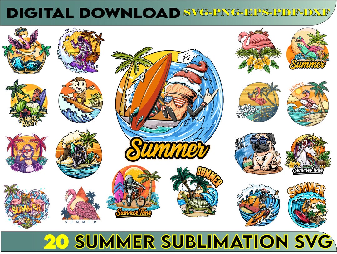 Summer Bundle Svg, Hello Summer, Summer Life Png, Beach Life Bundle ...