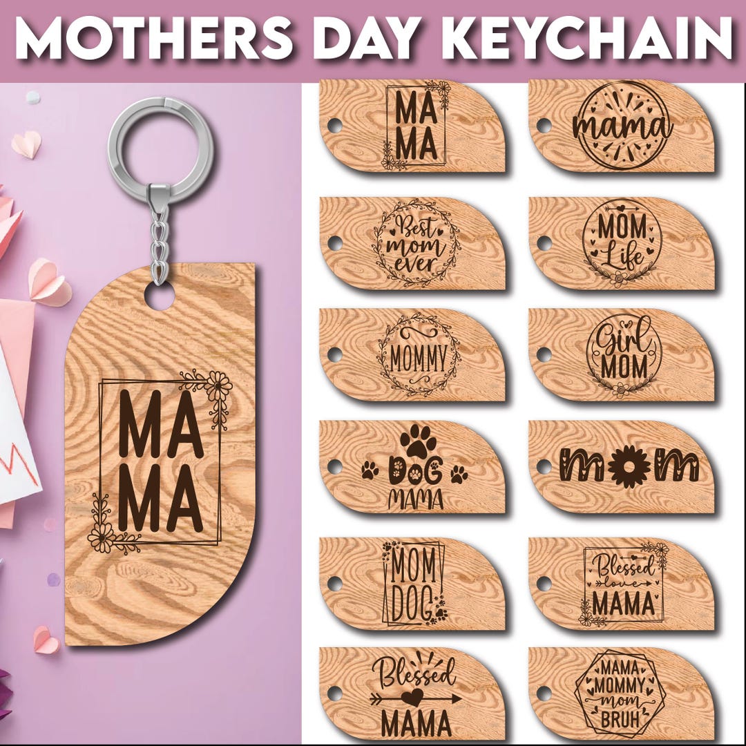 SVG Mama Keychain File | Xtool Laser Cut File | Wood XCS | Acrylic ...