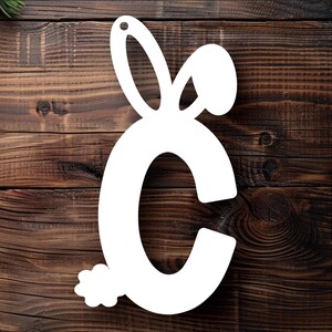 Bunny Ears Letters Easter Basket Tags SVG, A-Z Bunny Alphabet Svg ...