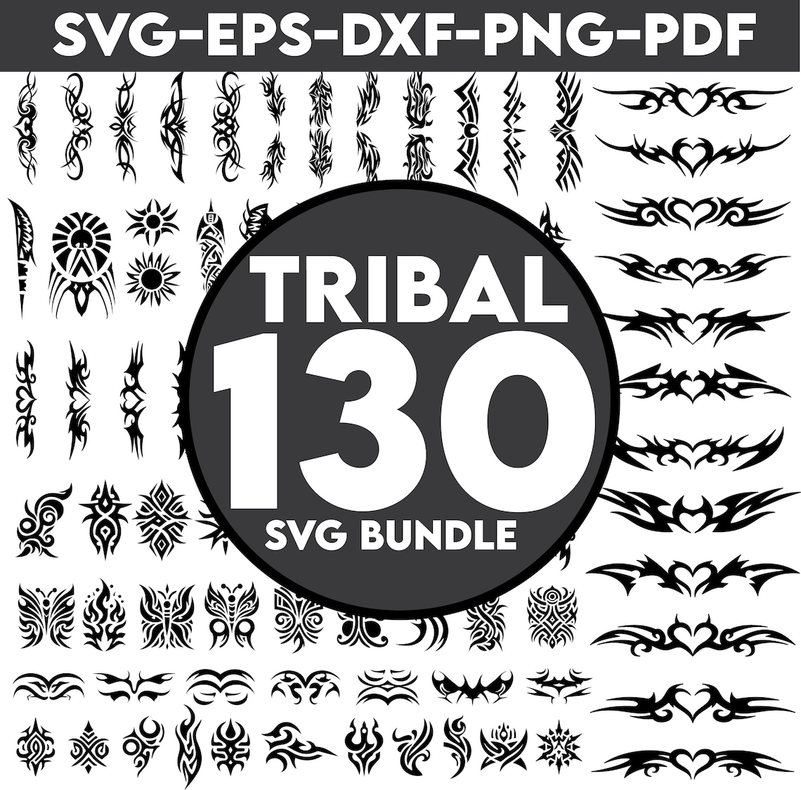 Tribal Tattoo, Tribal Bundle, Svg Tribal, Tribal Tattoo Cricut, Tribal ...