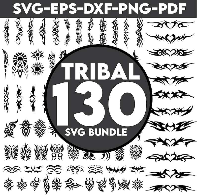 Tribal Tattoo, Tribal Bundle, Svg Tribal, Tribal Tattoo Cricut, Tribal ...