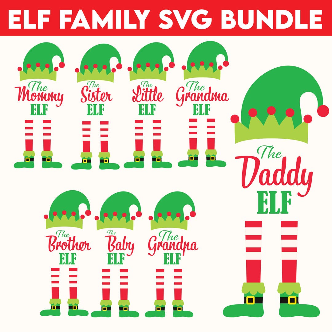 Elf Family SVG Bundle, Elf SVG, Elf Shirt SVG, Family Christmas Svg ...
