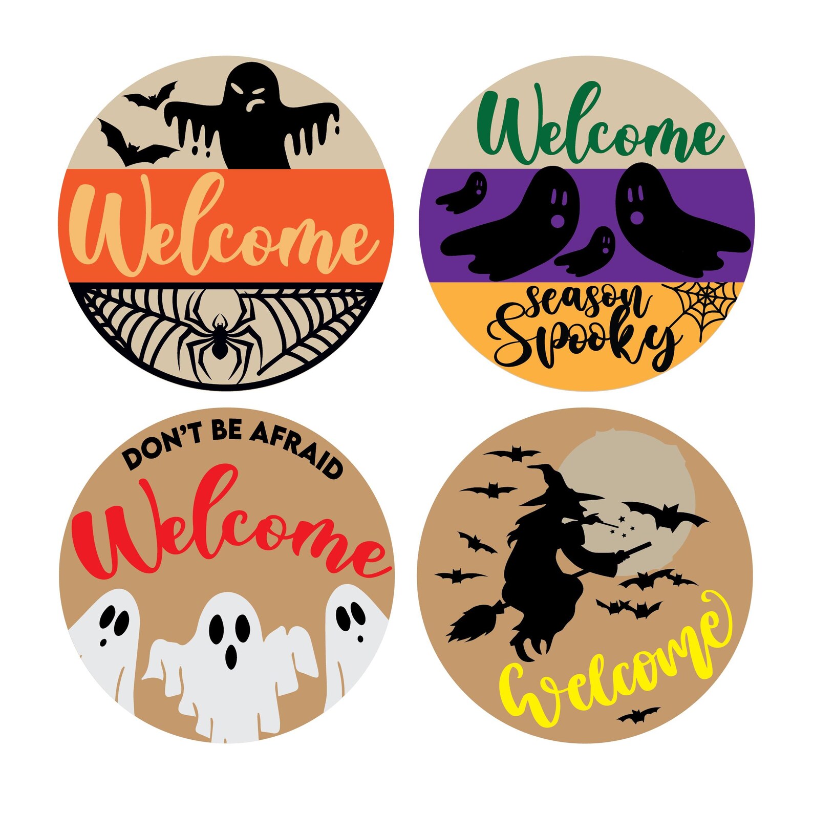Paquete SVG de letrero de puerta de Halloween, lindo colgador de puerta ...