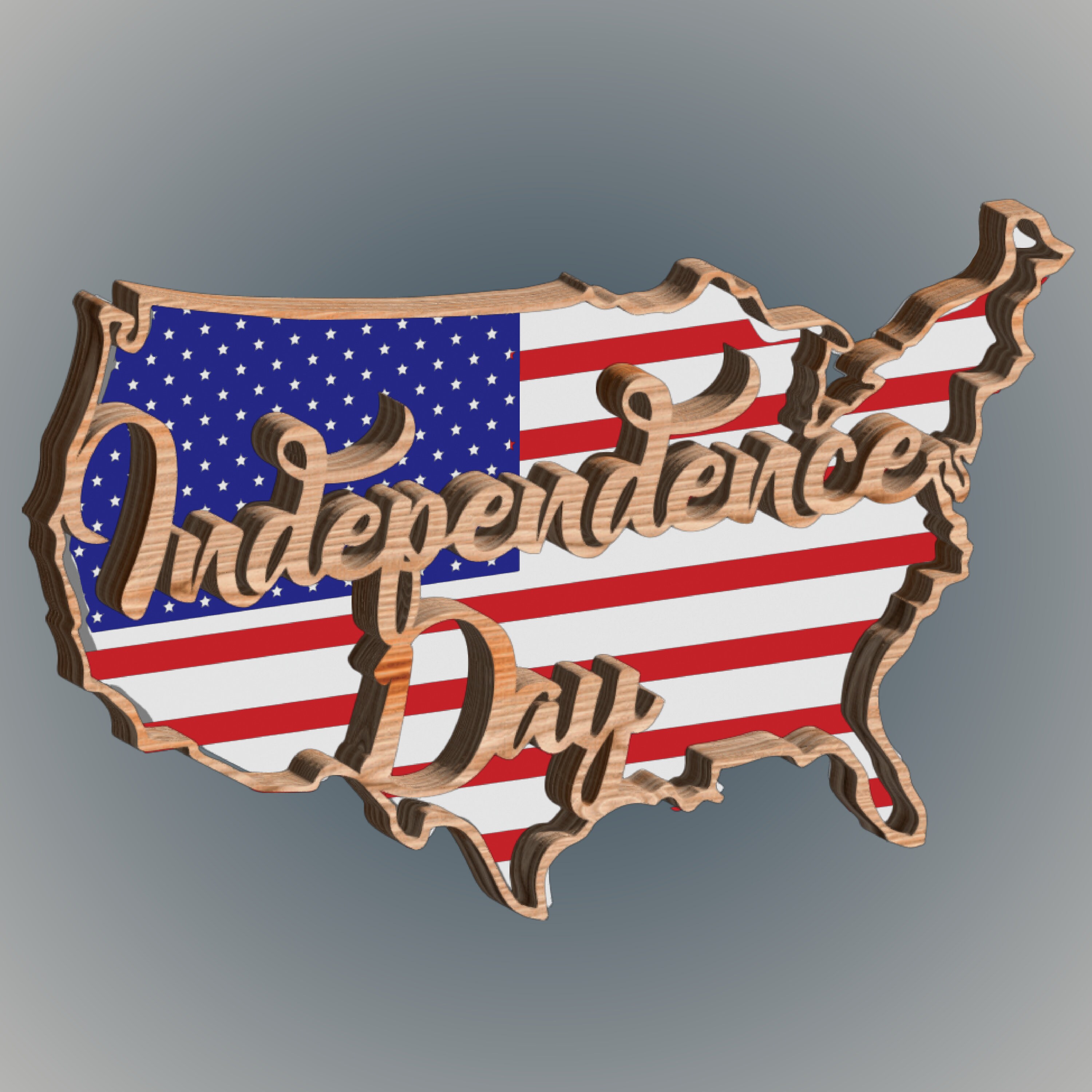 Independence Day Laser Cut File for Glowforge American Flag SVG 4th of ...