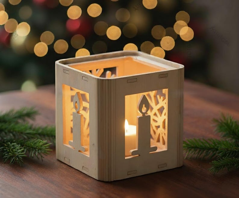 06 Christmas Lantern Laser Cut Templates | Festive Xmas Candle Holders ...
