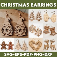 Christmas Earring SVG Bundle, Christmas Earring Templates for Cricut ...