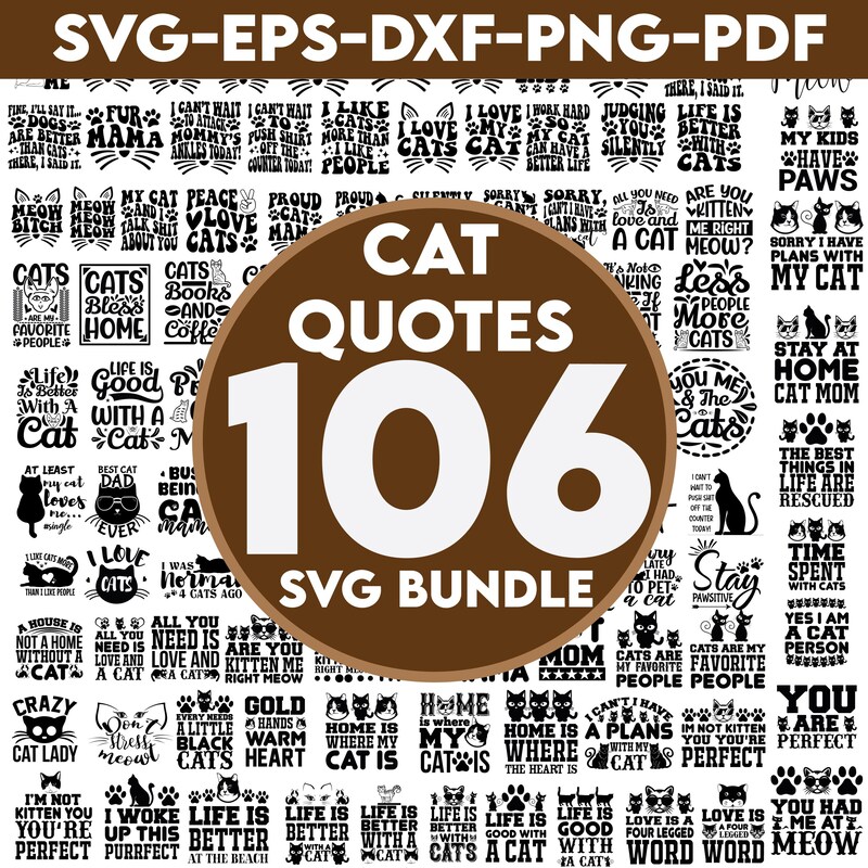 Cat Quotes Svg - Etsy