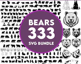 75 Bear SVG Bundle, Bear PNG Bundle, Bear Clipart, Bear Silhouette ...