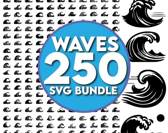 Wave Svg Bundle , Sea Wave Clipart for Cricut, Ocean Wave Silhouette ...