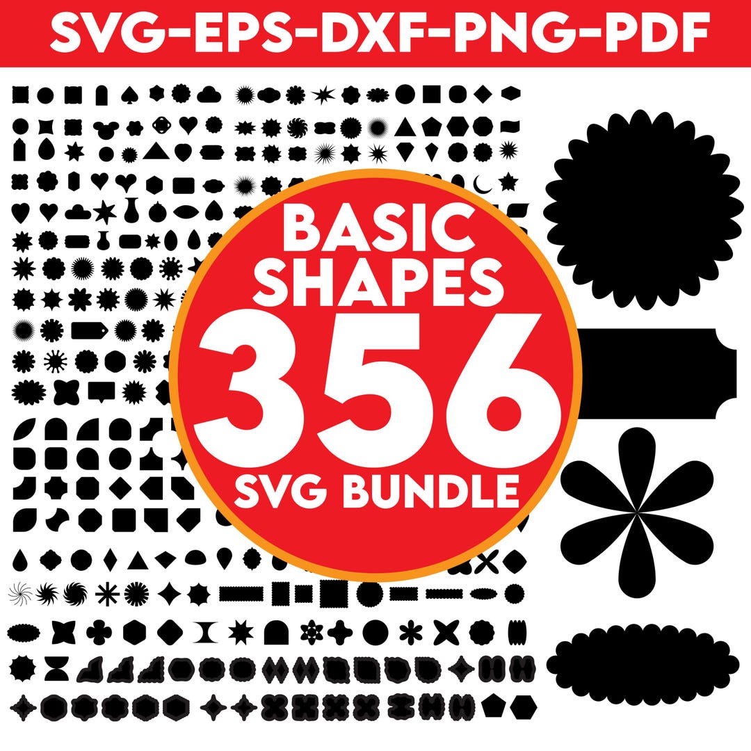 Basic Shape SVG Bundle, Basic Shape PNG Bundle,basic Shape Clipart, Tag Svg, Label Svg, Banner ...
