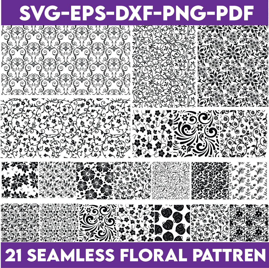 21 Tooled Leather Seamless Pattern Floral Svg Bundle, Floral Pattern ...