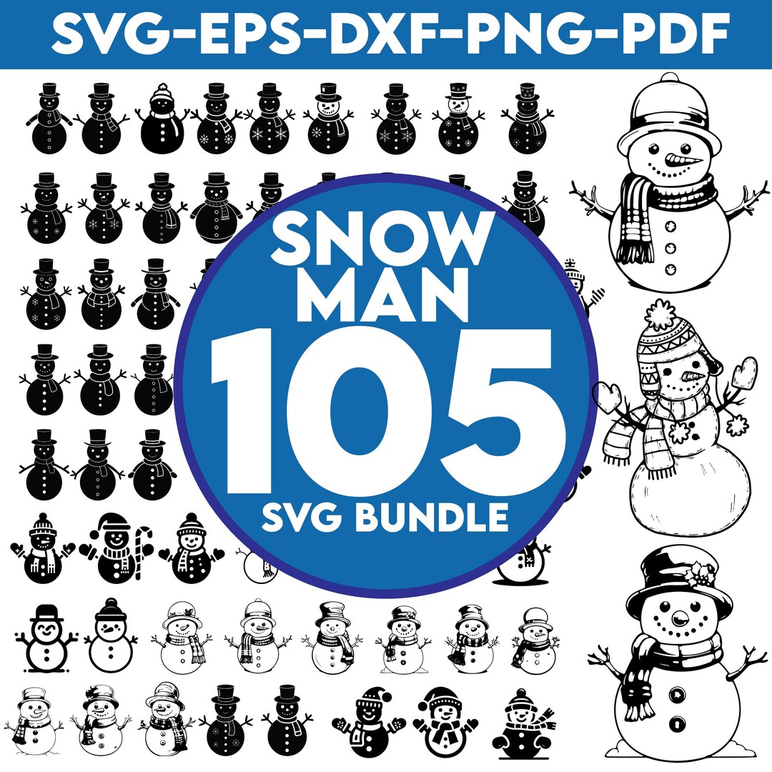 Snowman SVG Bundle, Snowman Svg, Christmas Svg, Snowman Clipart ...