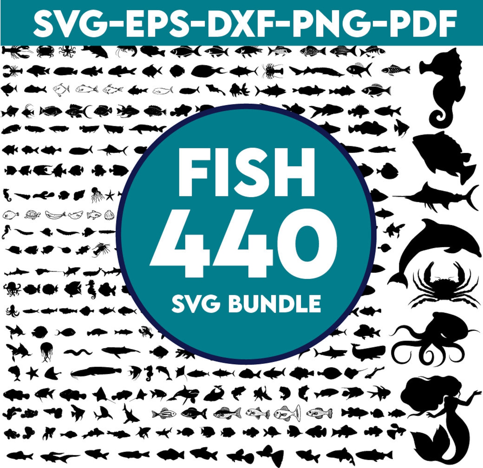 440 Fisch SVG Bundle, Fisch PNG Bundle, Fisch Clipart, Fisch SVG ...