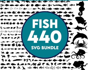 50 Fish SVG Bundle, Fish PNG Bundle, Fish Clipart, Fish SVG Cut Files ...