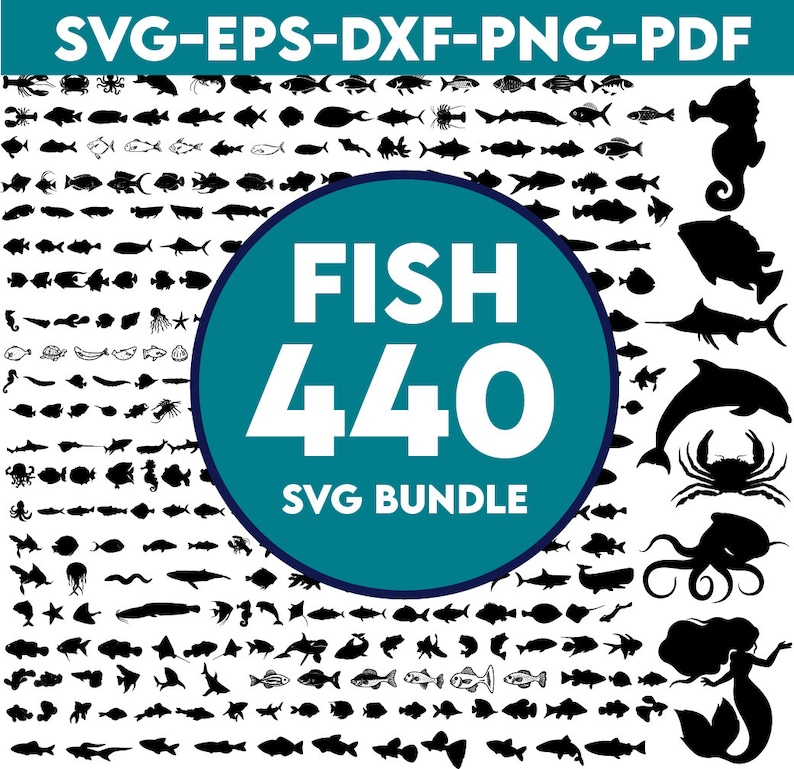 440 Fisch SVG Bundle, Fisch PNG Bundle, Fisch Clipart, Fisch SVG ...