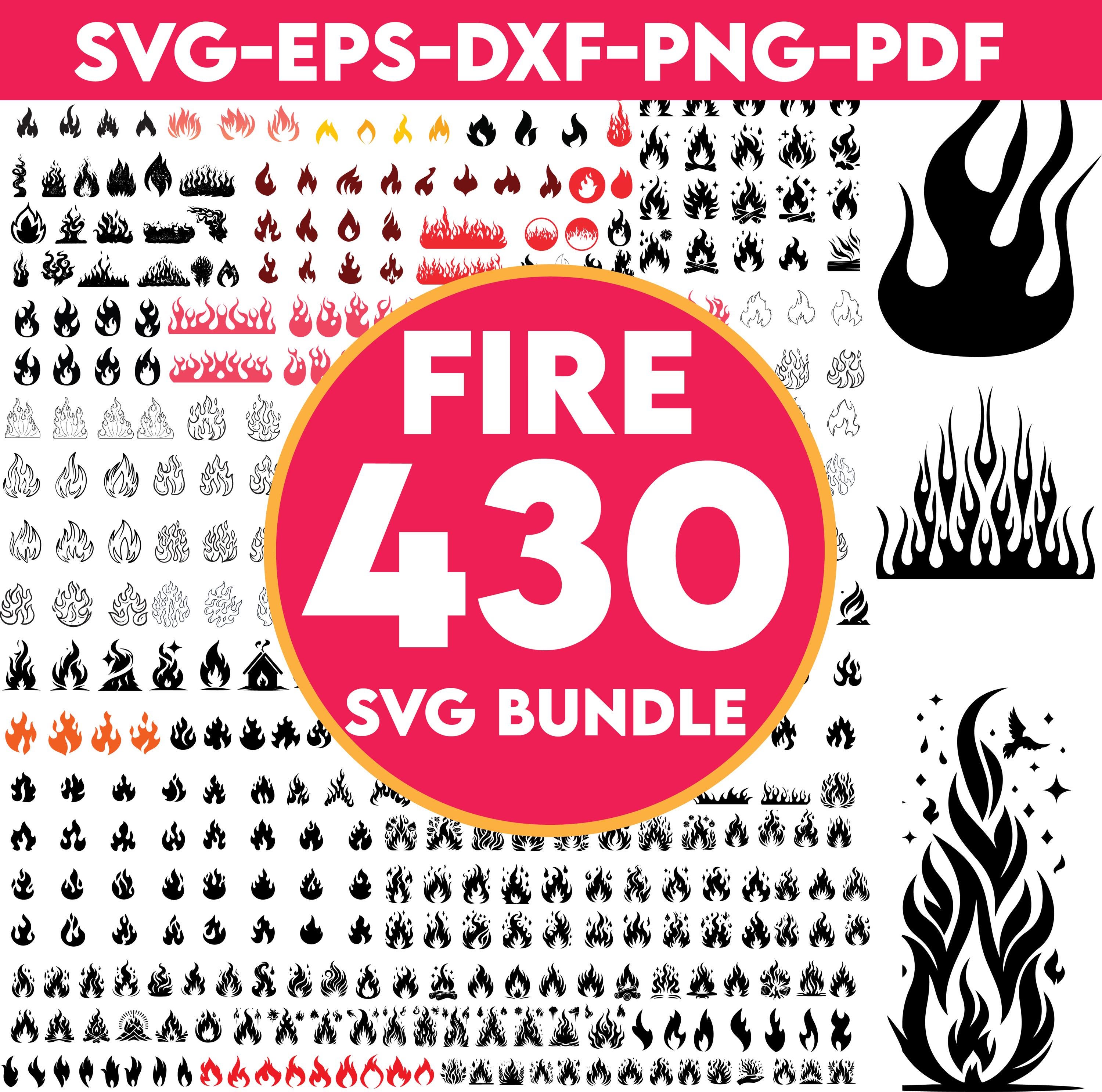 Fire SVG Bundle, Fire Clipart, Fire Svg Files, Fire Flames Svg, Flames ...