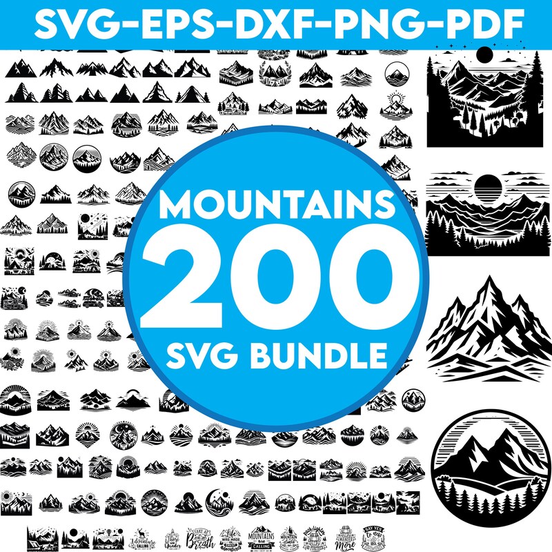 Mountain Svg - Etsy