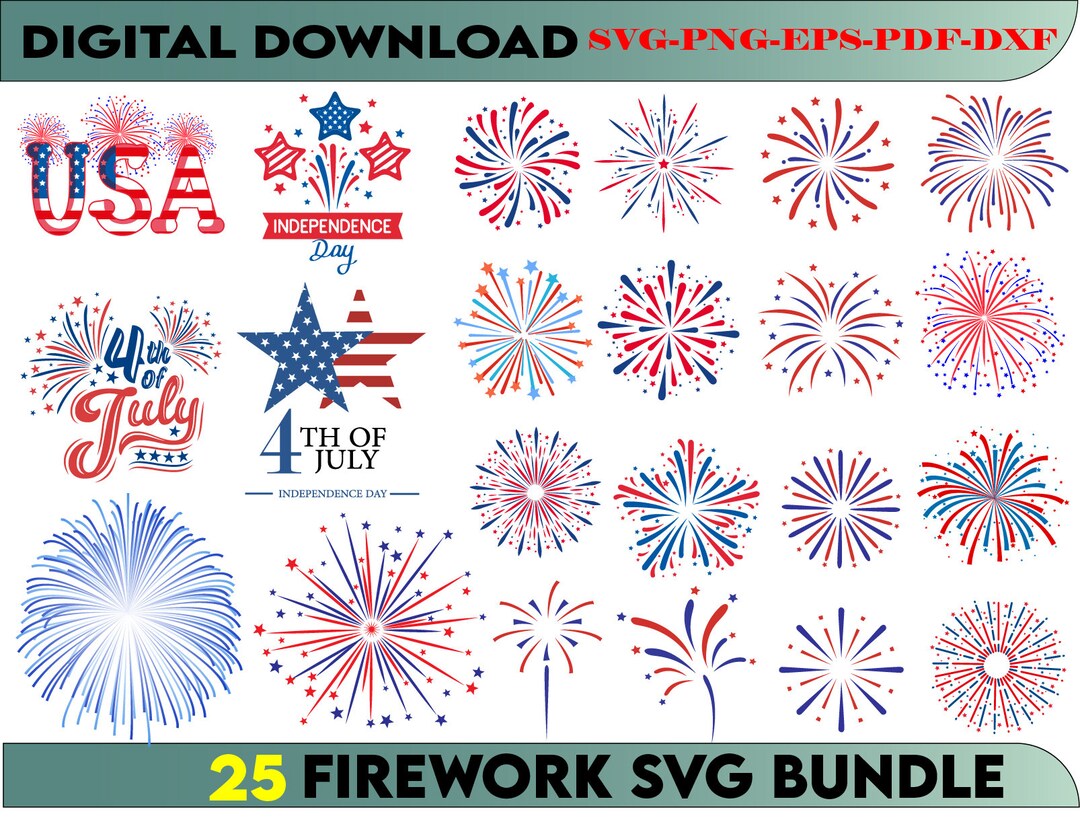 4th of July Fireworks, Independence Day Svg, Free America Svg, USA ...