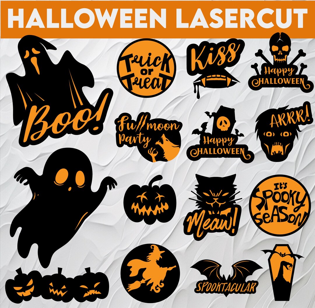 15 Laser Cut Horror Halloween, Glowforge SVG, Halloween Glowforge Files ...