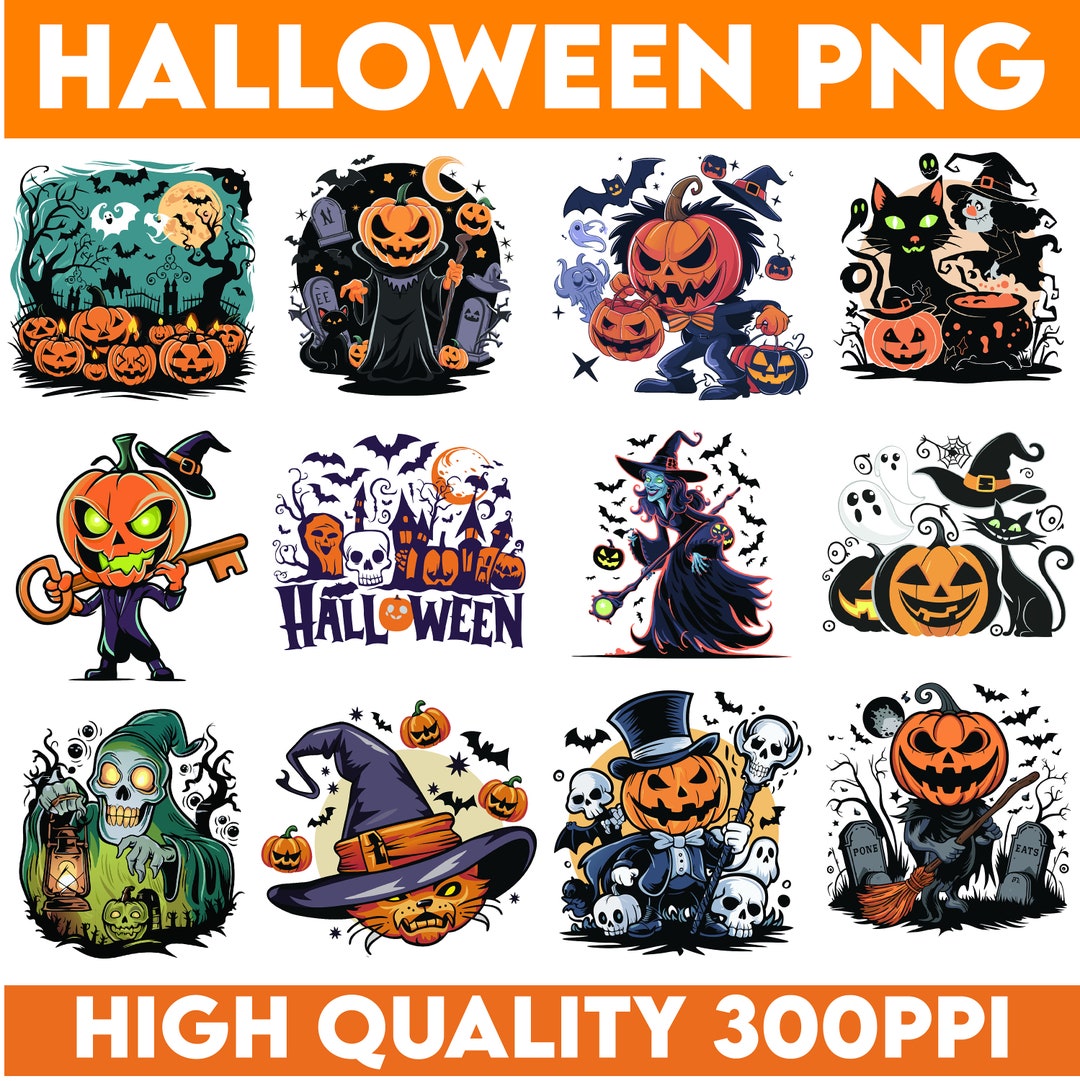 Halloween Bundle PNG, Ghost PNG Bundle, Pumpkin Png,groovy Halloween ...