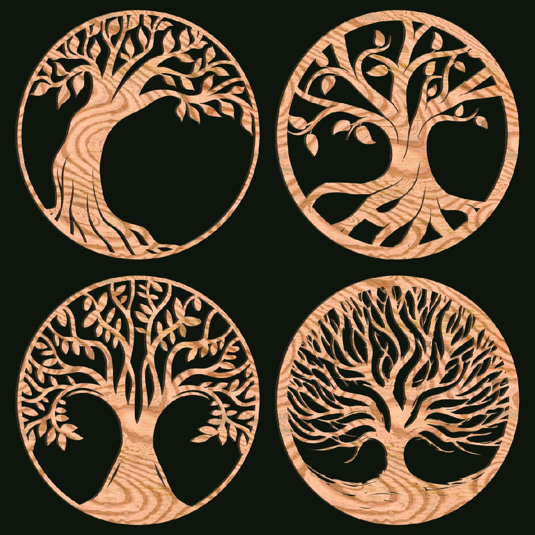 08 Tree Laser Cut Svg Files, Vector Files for Wood Laser Cutting ...