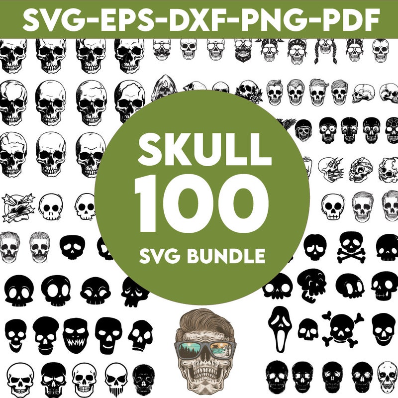 Skull Face Svg' - Etsy