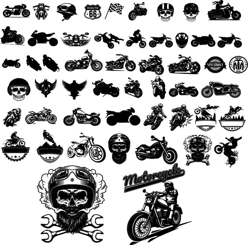 100 Motorcycles Bundle SVG, Moto SVG,PNG Instant Digital Downloads ...