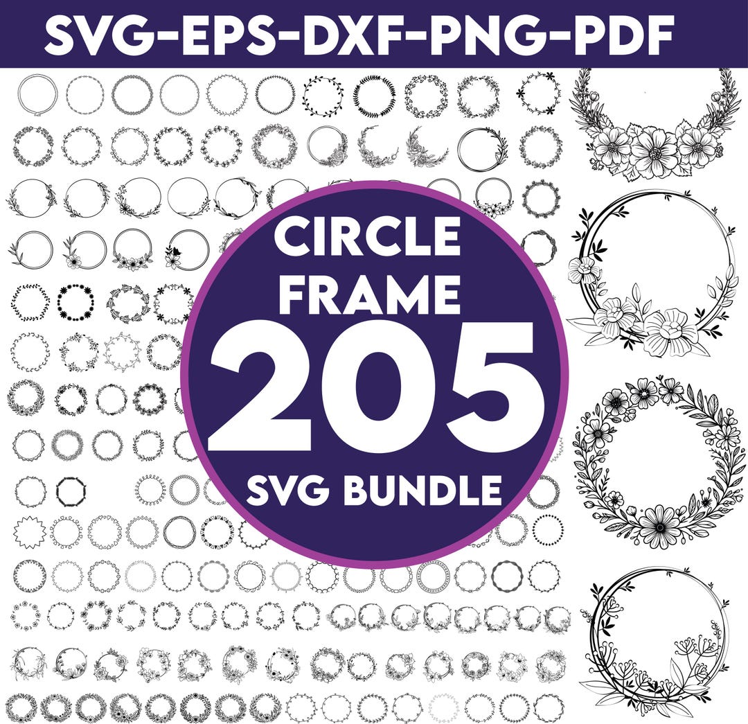 Circle Frame SVG | Double Circle Frame SVG | Circle SVG | Round Frame ...