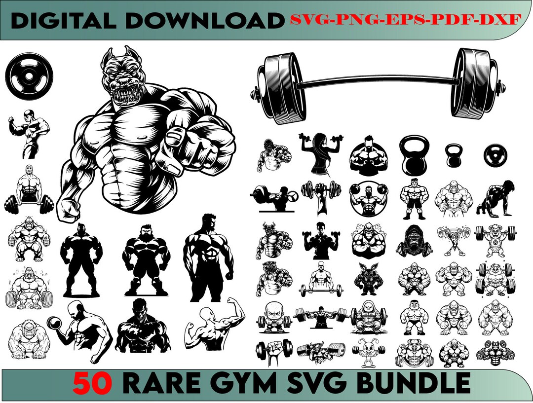 Rare Workout Svg,gym Bundle Svg, Gym Character Svg, Gym Monster Svg ...