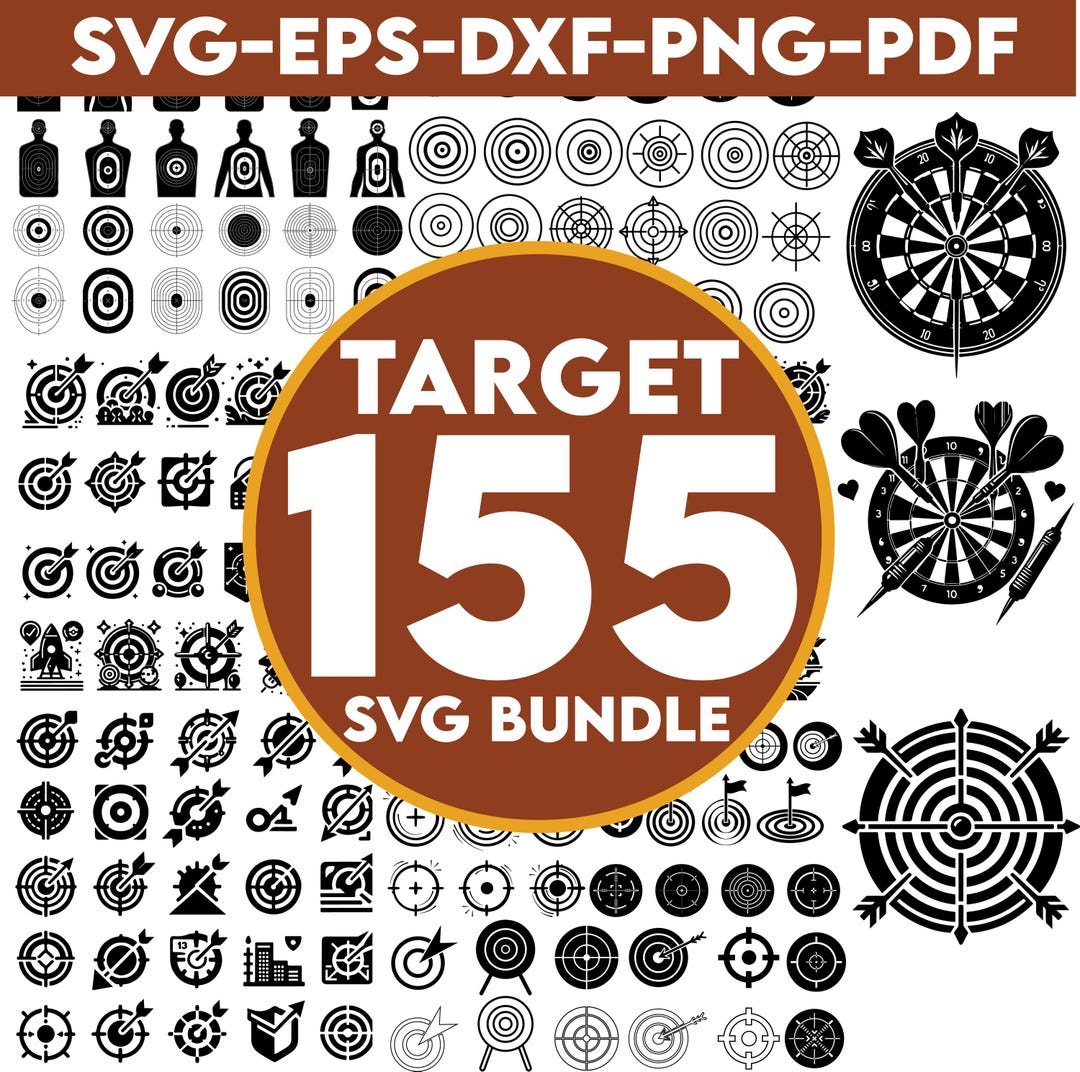 Target Bundle Svg,crosshair Svg,target Cut Files,bullseye Svg,shooting ...