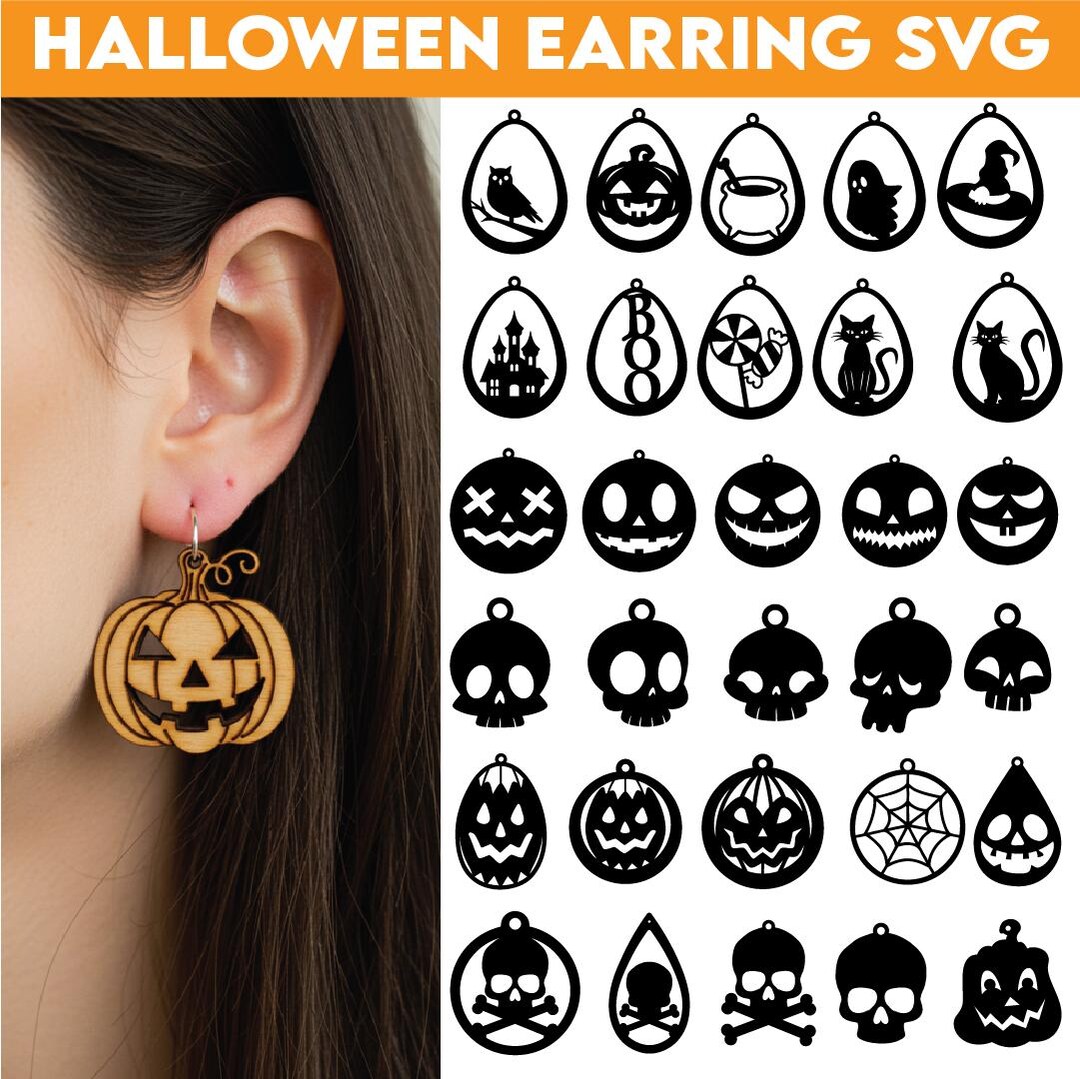 Cute Halloween Earrings SVG, Cute Ghost Svg, Cute Halloween Ornaments ...