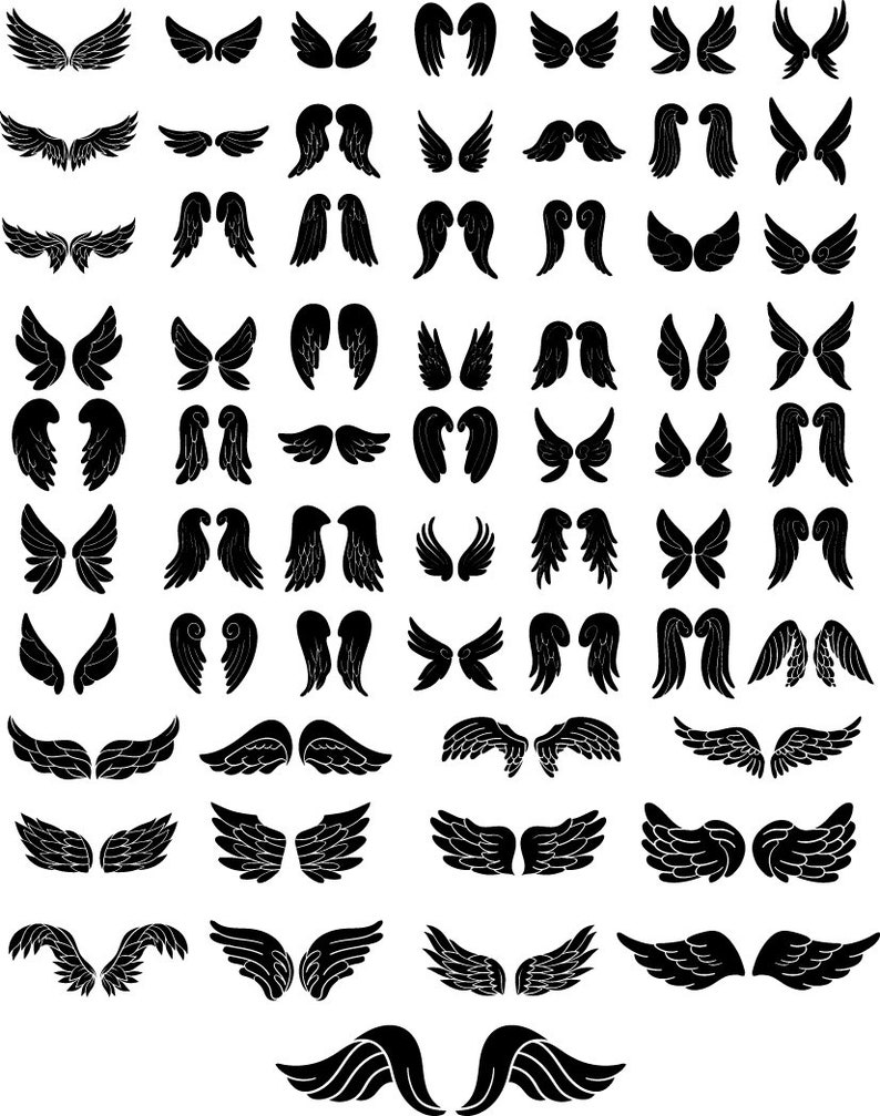185 Angel Wings Svg Bundle, Angel Wings Clip Art, Wings Cut File for ...