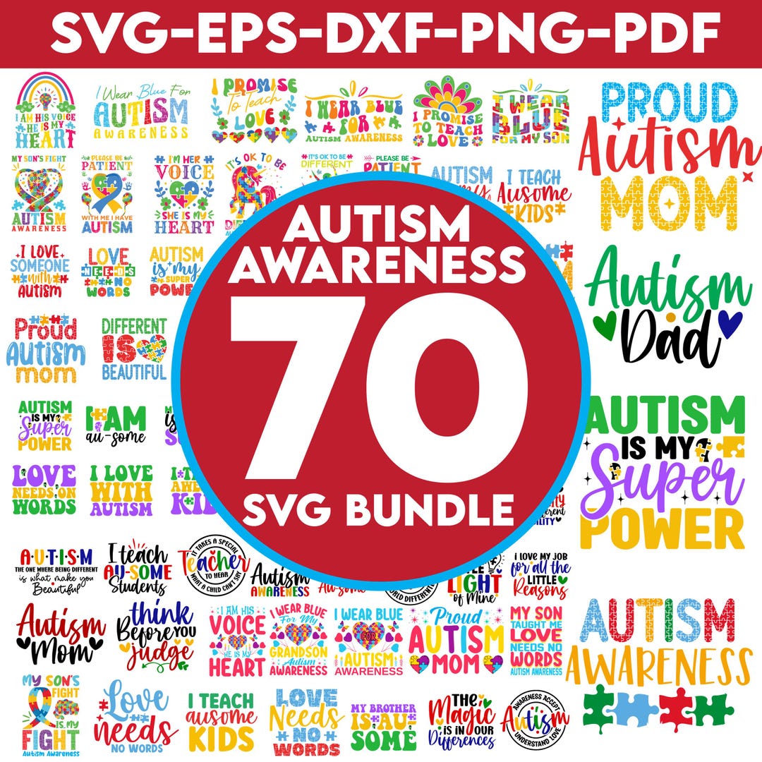 70 Autism Svg, Austism Awareness Svg Bundle, Austism Svg, Austism ...