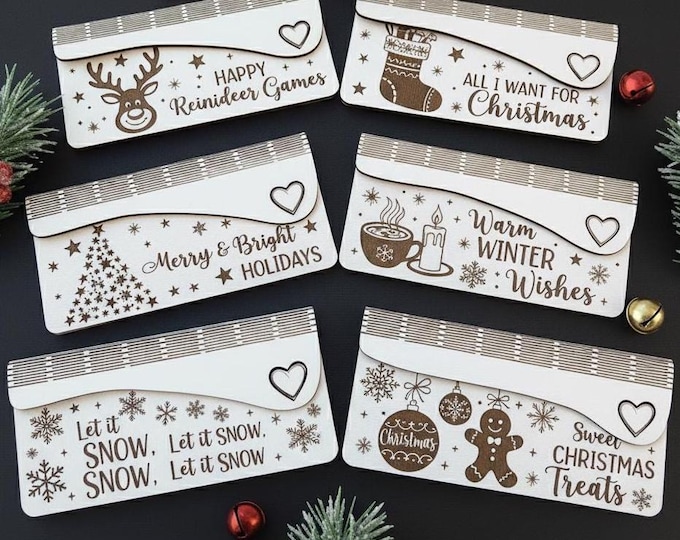 06 Christmas Money Envelope Laser Cut Christmas Bundle Svg Cutting File ...