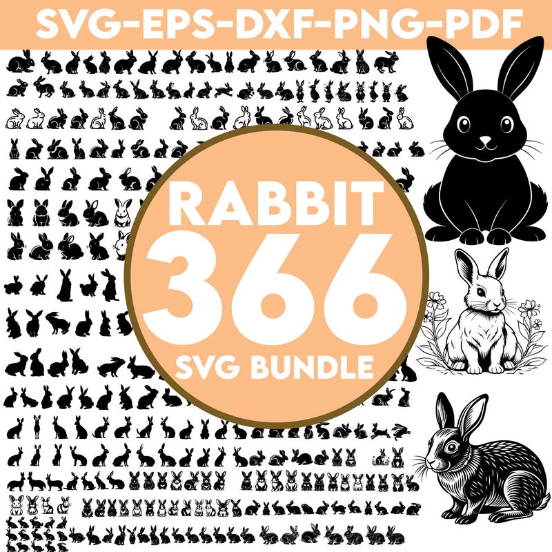 Rabbit Svg - Etsy