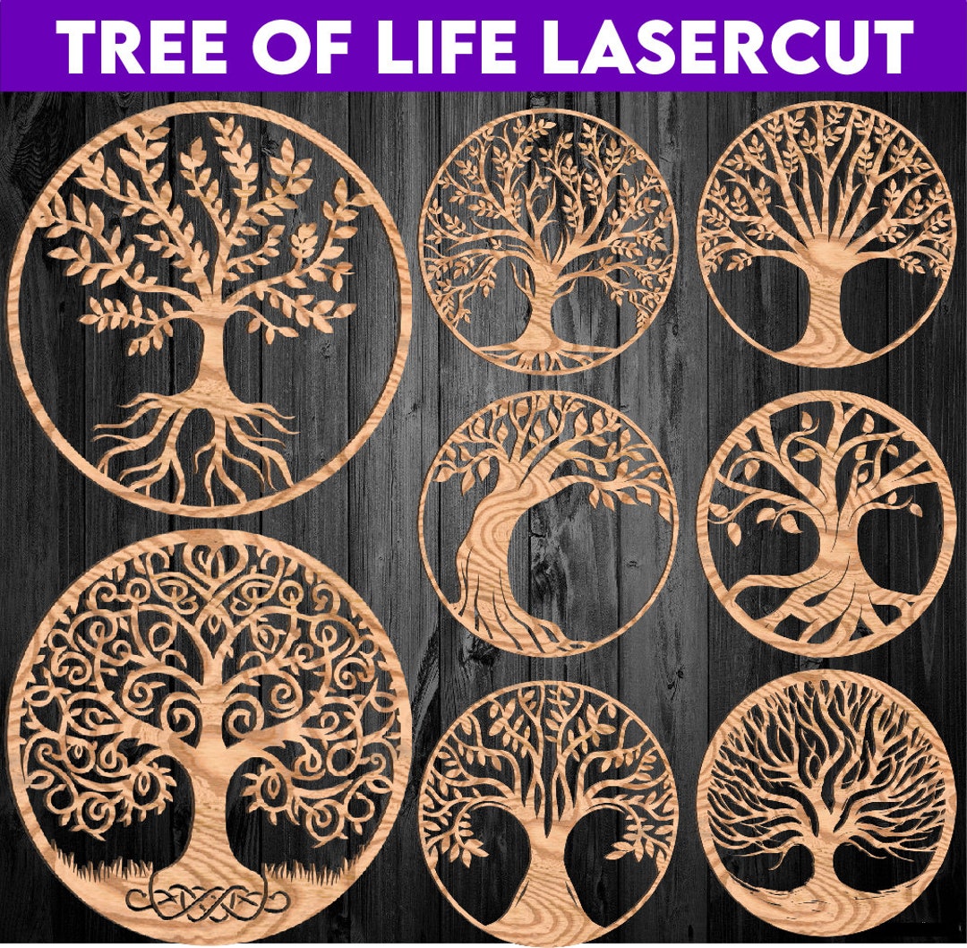 08 Tree Laser Cut Svg Files, Vector Files for Wood Laser Cutting ...